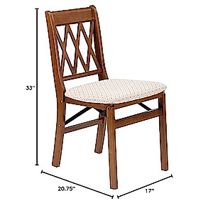 Stakmore Lattice Back Folding Chair Finish, Set of 2, Fruitwood