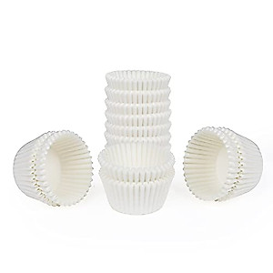 Caperci 500 Count Mini Cupcake Liners White Muffin Liners Greaseproof No Smell Small Cupcake Wrappers Baking Cups