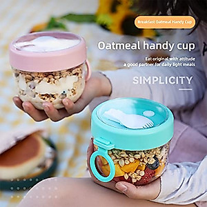 MANMAOHE 3 Pack 20 Oz Overnight Oats Containers with Lids and Spoons Plastic Yogurt Cups Dessert Cups Reusable Snack Containers Food Storage Containers for Cereal On The Go Container