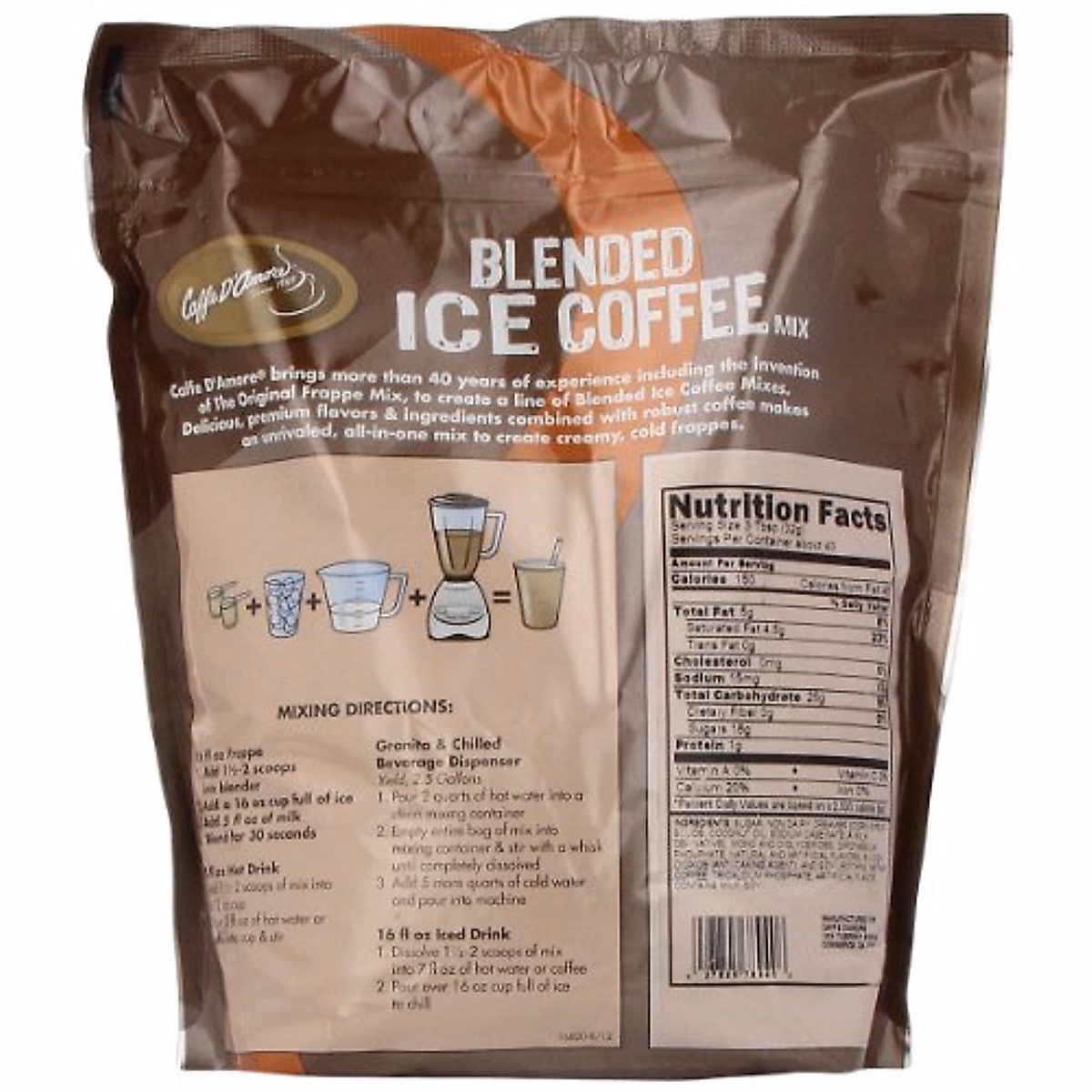 DaVinci Gourmet Latte Freeze Blended Iced Coffee Mix, 3 Pound (Pack of 1)