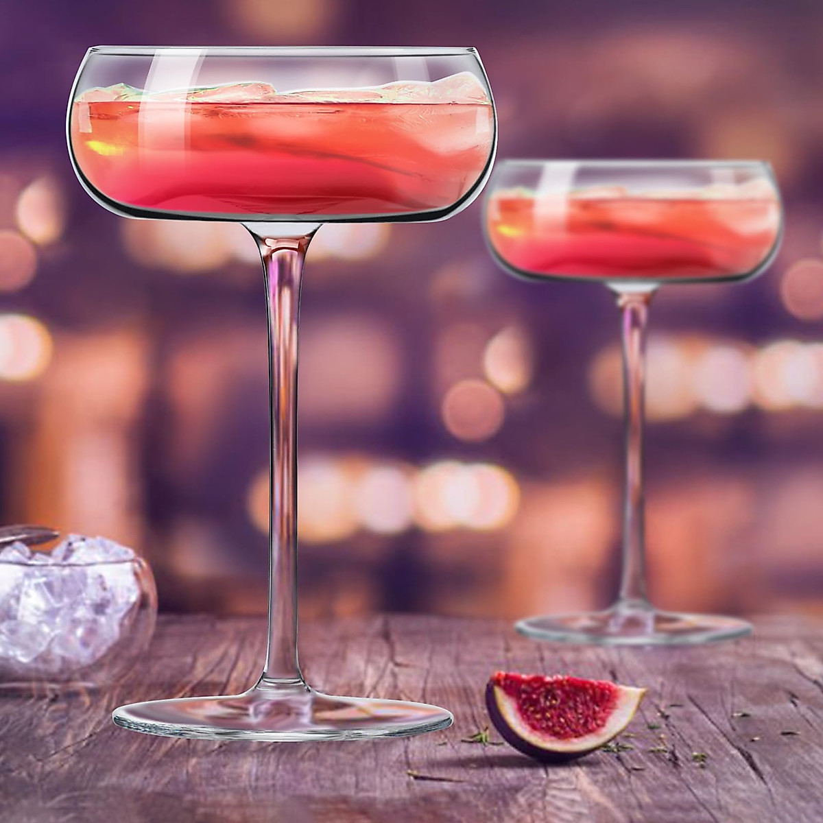 PARACITY 8 oz Martini Glasses Set of 2, Coupe Glasses,240ml Hand Blown Premium Glasses, Perfect for Cocktails, Martinis, Margaritas, Parties, Catering Boxes and Gifts