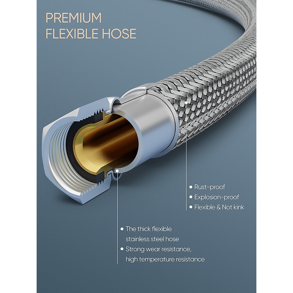 Cobbe Kitchen Faucets, Brushed Nickel Commercial Kitchen Faucet with Pull Down Sprayer, Stainless Steel Kitchen Sink Faucets for 1 or 3 Hole, Single Handle Faucet for Sink Farmhouse Rv