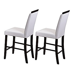 Kings Brand Furniture - 5-Piece Counter Height Dining Set, Table & 4 Chairs (White)