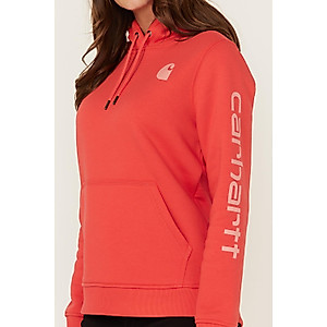 Carhartt Women's Relaxed Fit Midweight Logo Sleeve Graphic Sweatshirt, Bittersweet