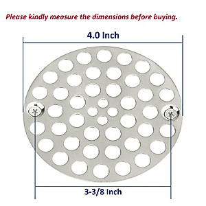 Artiwell 4’’ Shower Strainer Drain Trim Set, Solid Brass Screw-in Shower Strainer Drain Cover, Replacement Strainer Grid by Artiwell, Machine & Self-Tapping Screws Included (Brushed Nickel)