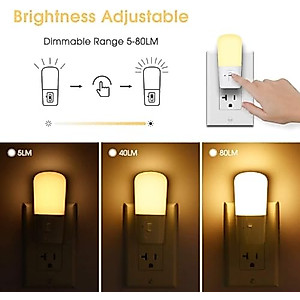 SZOKLED Night Lights Plug into Wall 2 Pack, Plug in Night Light with Dusk-to-Dawn Light Sensor, 3000K Soft White 0.3W, LED Nightlight for Bathroom