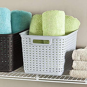 Sterilite 12736A06 Tall Weave Basket, Cement, 6-Pack