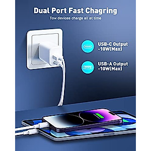 USB C Wall Charger,USB C Charger Block,Fast Charger Block Compatible for Samsung Galaxy S23 S22 Ultra S21 S20+ Watch 5 A71 A20 A14 A23,33W Dual Port for iPhone 14 13 12 Pro Max Apple Watch Series 8