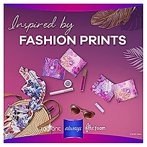 Always Radiant Pads, Size 3, Extra Heavy Flow Absorbency, Scented, 22 Count (Pack of 2)