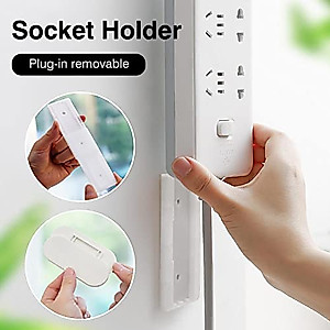 XIAOL Power Strip Holder, 5 Pack Self Adhesive Power Strip Mount, Surge Protector Mount Punch Free Cable Management System for WiFi Router Tissue Box