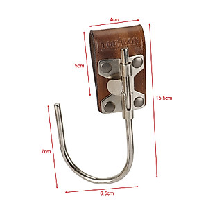 Tourbn TOURBON Vintage Leather Tool Holder Drill Hook ( Pack of 2 Pieces ) - Brown (Brown), Medium