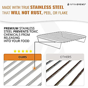 Air Fryer Rack Accessories Compatible with Cosori, Dash, Chefman, Secura, Nuwave®, Emeril Lagasse, Philips, Cozyna + More, 5pcs Stainless Steel Air Fryer Accessories with Air Fryer Heat Resistant Mats