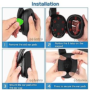 Geekria Comfort Replacement Ear Pads for Sennheiser GSP 600, GSP 670, GSP 500 Professional, GSP 601, GSP 602 Headphones Ear Cushions, Headset Earpads, Ear Cups Cover Repair Parts (Black)