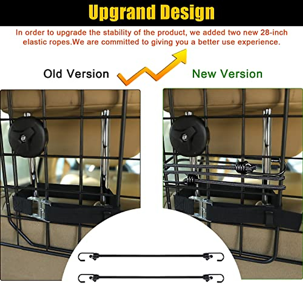 Gtongoko Dog Car Barriers for SUVs, Vehicles, Cars, & Trucks, Adjustable Heavy-Duty Wire Mesh Pet SUV Barriers Universal-Fit, Dog Car Guard, Car Accessories Safety Travel