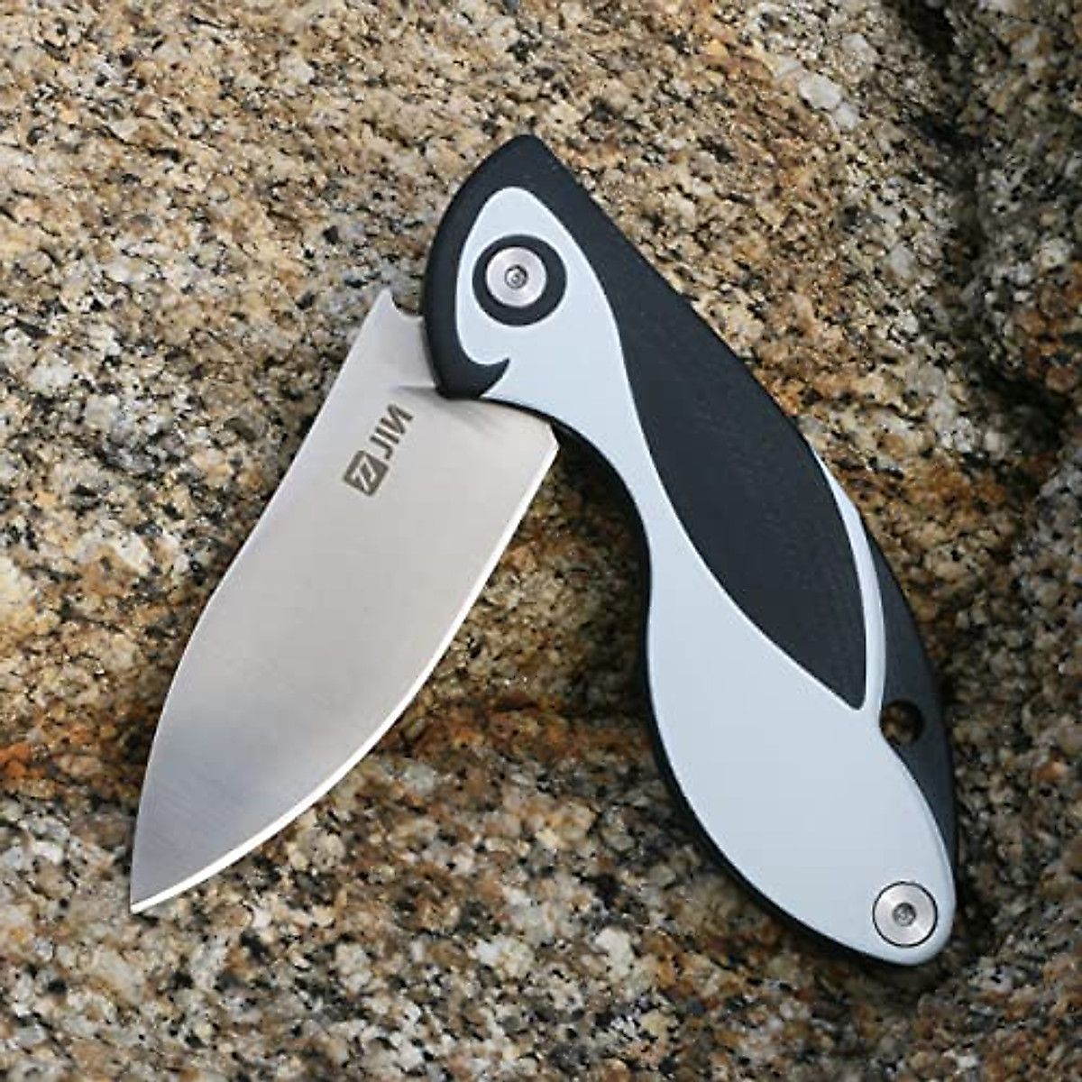 Slip Joint Pocket Knife, G10 Handle Flipper Knife Double Detents Ball Bearing Non-Locking Folding Knife 440C Satin Polishing Blade