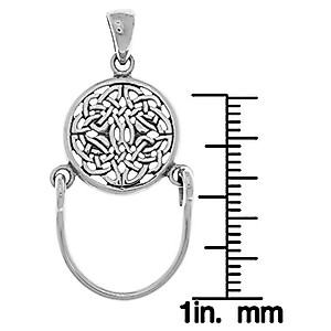 Jewelry Trends Sterling Silver Celtic Knotwork Charm Holder Round Pendant