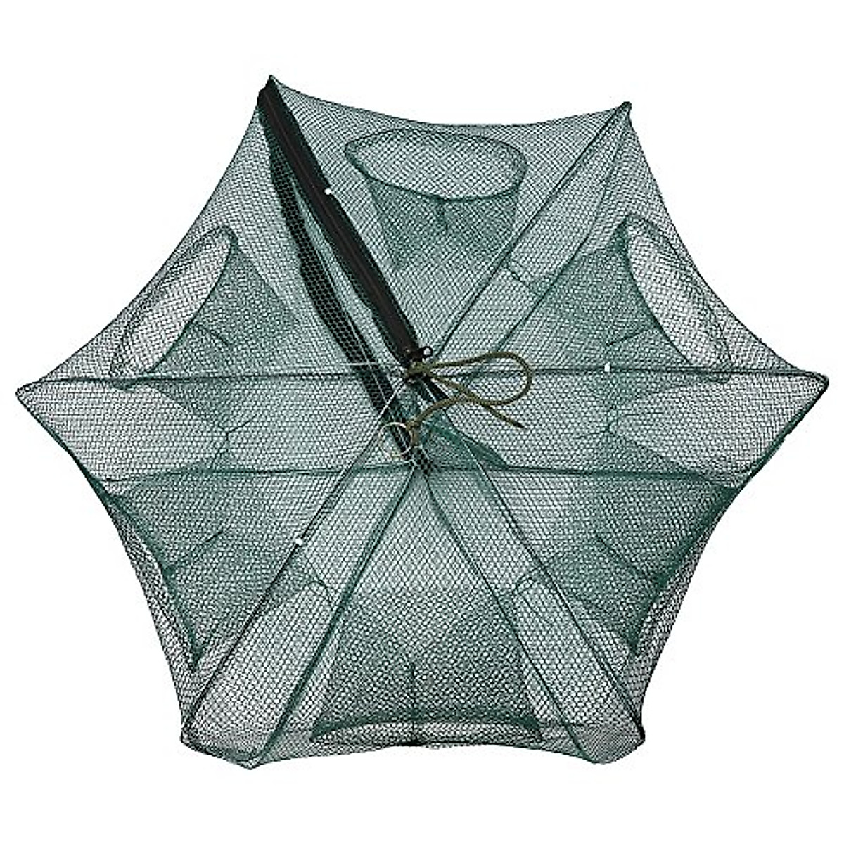 Automatic Fishing Trap Net Nylon Foldable Fishing Bait Trap Fishing Gear for Crab Minnow Shrimp(6 Hole)