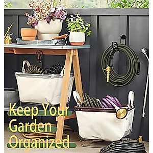 Qiang Ni Garden Hose Holder: Outside Heavy Duty Water Hose Hanger Rack - 2 Pieces Wall Mount Metal Hose Storage Hook for Outdoor - QN-02