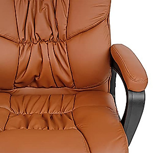 EMMA + OLIVER Big & Tall 400 lb. Rated Brown LeatherSoft Office Chair - Executive Office Chair