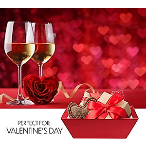 Upper Midland Products [5PK] Large Red Baskets For Gifts Empty To Fill| Bulk Gift Basket Kit- 10x12” Big Red Basket | Christmas, Valentines, Thanksgiving, Easter |Gift To Impress