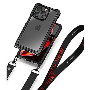 GOOSPERY Z Bumper Crossbody Compatible with iPhone 14 Pro Case [Strap Included] Shock Absorbing Dual Layer Structure TPU Edge Crystal Clear PC Cover with Shoulder Strap Outdoor Design, Clear