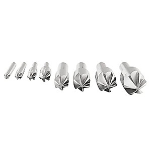 Accusize Industrial Tools 82 Degree 6 Flute H.S.S. Machine Countersink, 8 Pcs, Precision Ground, 0206-1018