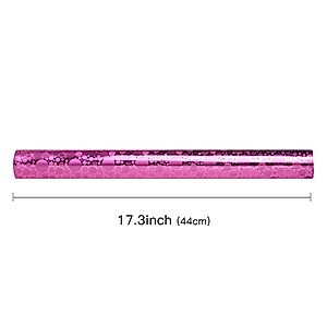 LeZakaa Pink Holographic Wrapping Paper - Mini Roll - Polka Dot Print for Mother's Day, Wedding, Engagement - 17 inches x 32.8 Feet (46.5 sq.ft.)