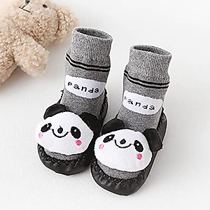 Lykmera Cute Children Toddler Shoes Autumn Winter Boys Girls Floor Sports Flat Soles Non Slip Cartoon Patterns Socks Shoes (GY1, 12-18 Months)