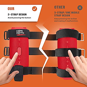 KEMIMOTO UTV Speaker Mount, Adjustable 2 Strap Style Portable Speaker Holder for 1.5" to 2.5" Roll Bar, Compatible with Polaris RZR Ranger Can Am X3 Commander Pioneer Kawasaki Mule