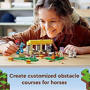 LEGO Minecraft The Horse Stable 21171 Building Kit; Fun Minecraft Farm Toy for Kids, Featuring a Skeleton Horseman; New 2021 (241 Pieces)
