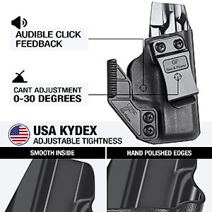 IWB Kydex Holsters Compatible with Smith and Wesson M&P Shield 9mm/.40, Inside Waistband Concealed Carry S&W Shield IWB Holster, Adj. Retention, RH