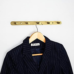 Estrend Key Holder for Wall Bronze Coat Rack Wall Mount Towel Racks for Bathroom Stainless Steel Brushed Gold Coat Rack with 5 Hooks, 15" - for Entryway, Living Room, Hotel