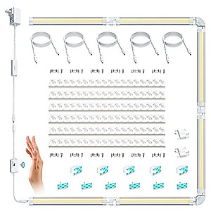 LAMPAOUS LED Dimmable Under Cabinet Lighting Kit, Hand Wave Activated - Touchless Dimming Control, Warm White 6X 12 Panel (Warm White)