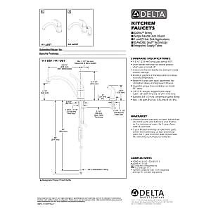 Delta Faucet 141-SS-DST Collins Single Handle Kitchen , Stainless, 3.00 x 13.00 x 22.00 inches
