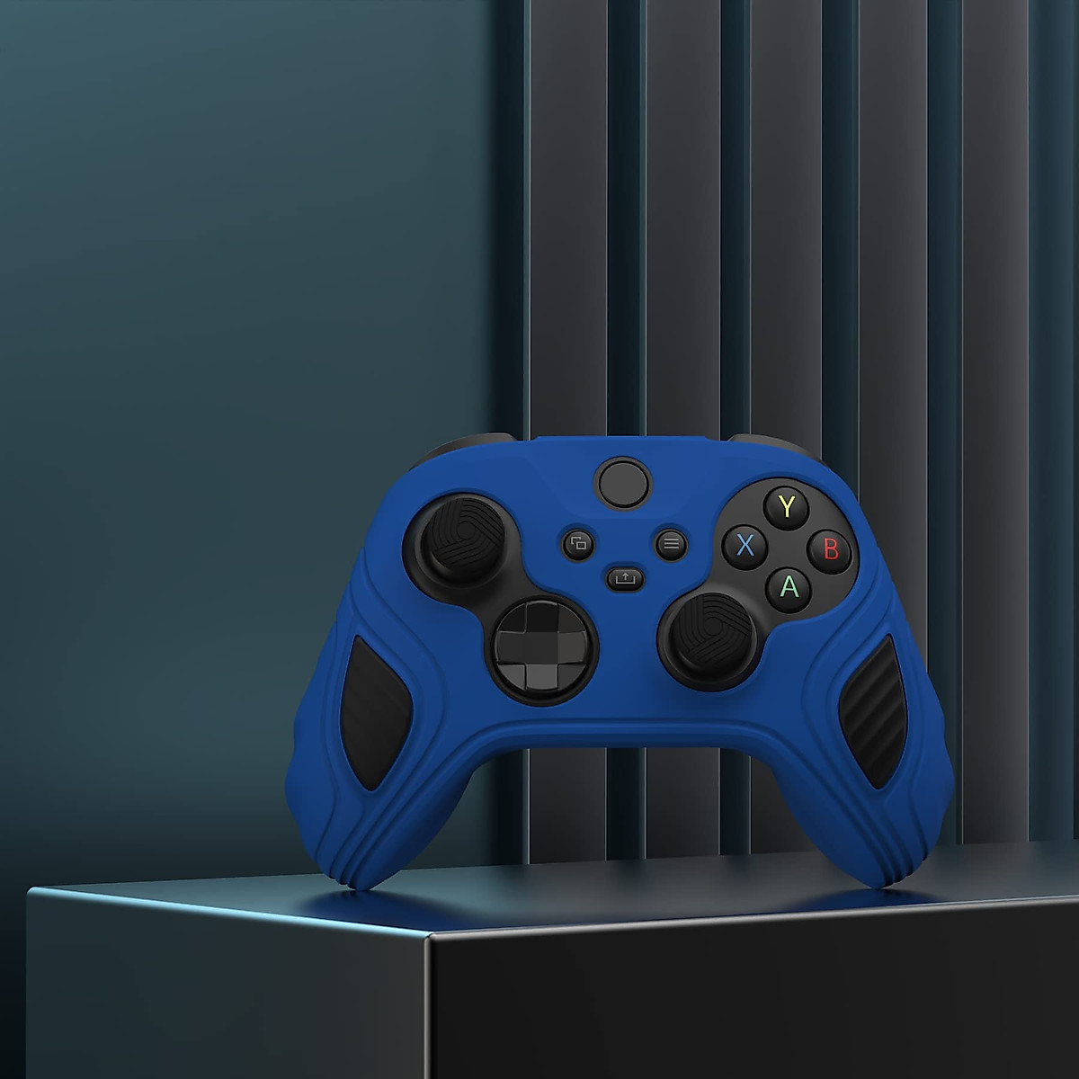 PlayVital Scorpion Edition Anti-Slip Silicone Case Cover for Xbox Series X/S Controller, Soft Rubber Case for Xbox Core Wireless Controller with Thumb Grip Caps - Black