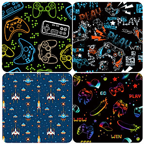 Titiweet Gaming Wrapping Paper - Birthday Wrapping Paper for Boys, 12 Sheets Video Game Wrapping Paper for Pokemon/Minecraft/Mario/Fortnite Lover, 20 x 28 Inches Per Sheet