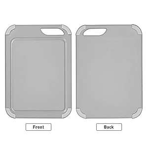 CompactStone Cutting Boards for Kitchen Plastic Cutting Board Set of 3 Dishwasher Safe Cutting Boards with Juice Grooves Thick Chopping Boards for Meat Veggies Fruits Easy Grip Handle Non-Slip