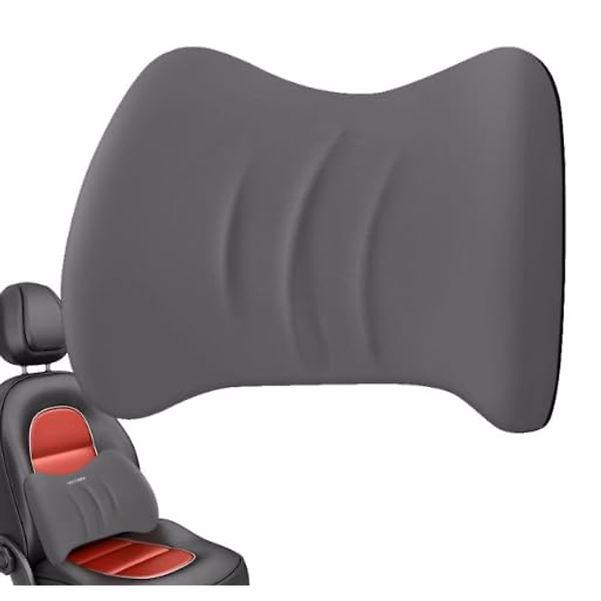 Closely Fit Lumbar Support Cushion, Lumbar Support Pillow, Ergonomic Memory Foam Back Pillow, Upgraded for Waist & Hip Painn Relieff, Portable Pillow for Office Chair, Car Driver, Recliner. (B)