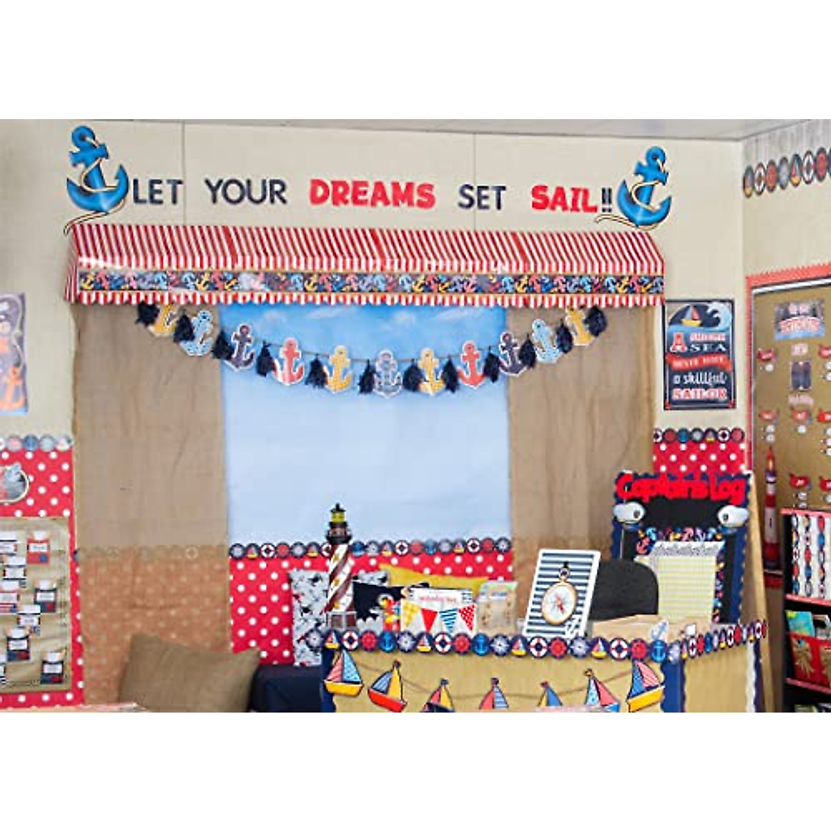 Teacher Created Resources Red and White Stripes Awning (77165) 24x12.5 in