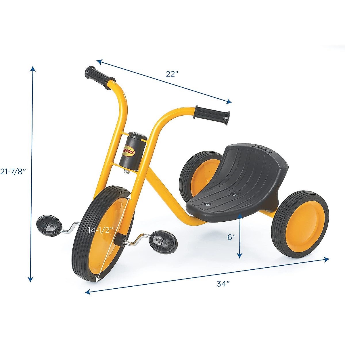 Children’s Factory MyRider 6" Toddler Tricycle, Kids Tricycle with Rubber Wheels, Yellow/Black