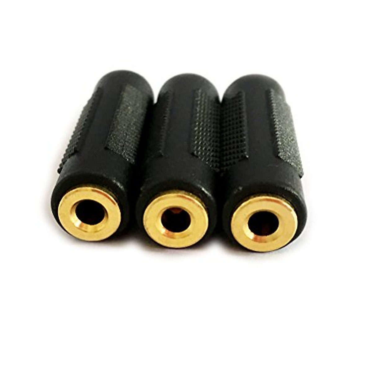 3.5mm Stereo Jack to 3.5mm Stereo Jack Female to Female Adapter Connector Gold Plated (3 Pack)