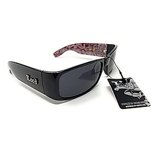 Locs Mens Hardcore Gangster Sunglasses Bandana Print BLACK/RED