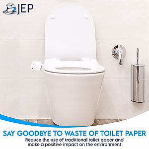 JEP Bidet Toilet Seat Attachment for Toilets | Bidets for Existing Toilets for Rear & Feminine Cleaning, Easy to Install, Convenient, and Power Free (Cold Water Square Knob)