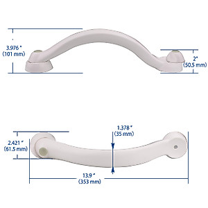 PIH Bath Shower Grab Bar - DIY Style Shower Bar for Combination - Rail Support Bathroom Balance Bar - Tub, Handicap, Elderly, Injury, Kid, Senior Assist Bath Handle (14 inches)