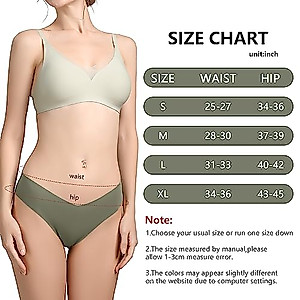 LEVAO 7 Pack Seamless Underwear for Women No Show Bikini Panties Invisible V-shaped Waistband Hipster Cheeky Underwear S-XL