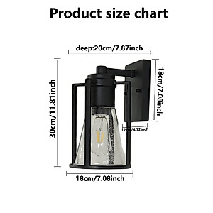 Black with 6W LED Bulb High Transmittance Lampshade Outdoor WallMounted Lamps,Waterproof and Rust Proof Exterior Wall Lamps,Suitable for Home Garden Terrace Wall Lamps Garage Front Door