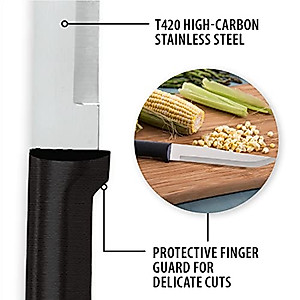 RADA Stubby Butcher Knife – Stainless Steel Blade With Black Stainelss Steel Resin Handle, Pack of 2
