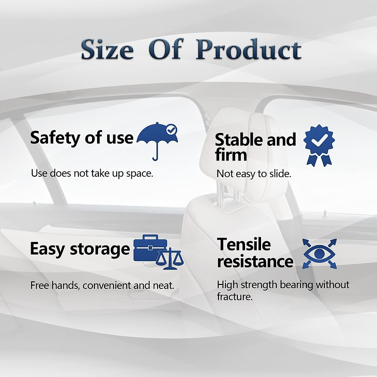 4 Packs Car Back Seat Headrest Hanger, Universal Vehicle Storage Organizer, Stylish Back Seat Hanger for Your Purse, Grocery Bags, Handbag to Keep Them from Sliding Around While Driving, Carbon Fiber