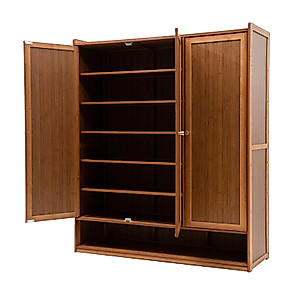 simimasen Shoe Storage Cabinet Shoe Rack 6 Compartments Storage Organizer Rack Shoes Organizer Shoe Floor Shoes Organizer with Shutter Doors for Entrance Hallway Bedroom