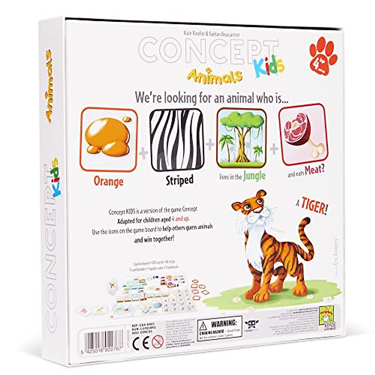 Concept Kids Animals - Cooperative Animal Guessing Game for Children! Fun Family Board Game for Kids & Adults, Ages 4+, 2-12 Players, 20 Minute Playtime, Made by Repos Production